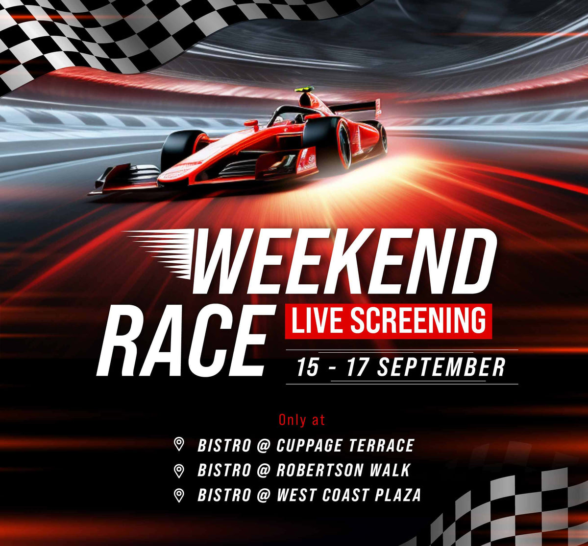 Weekend Race Live Screening & Limited Edition Pit-Stop Specials to Try ...